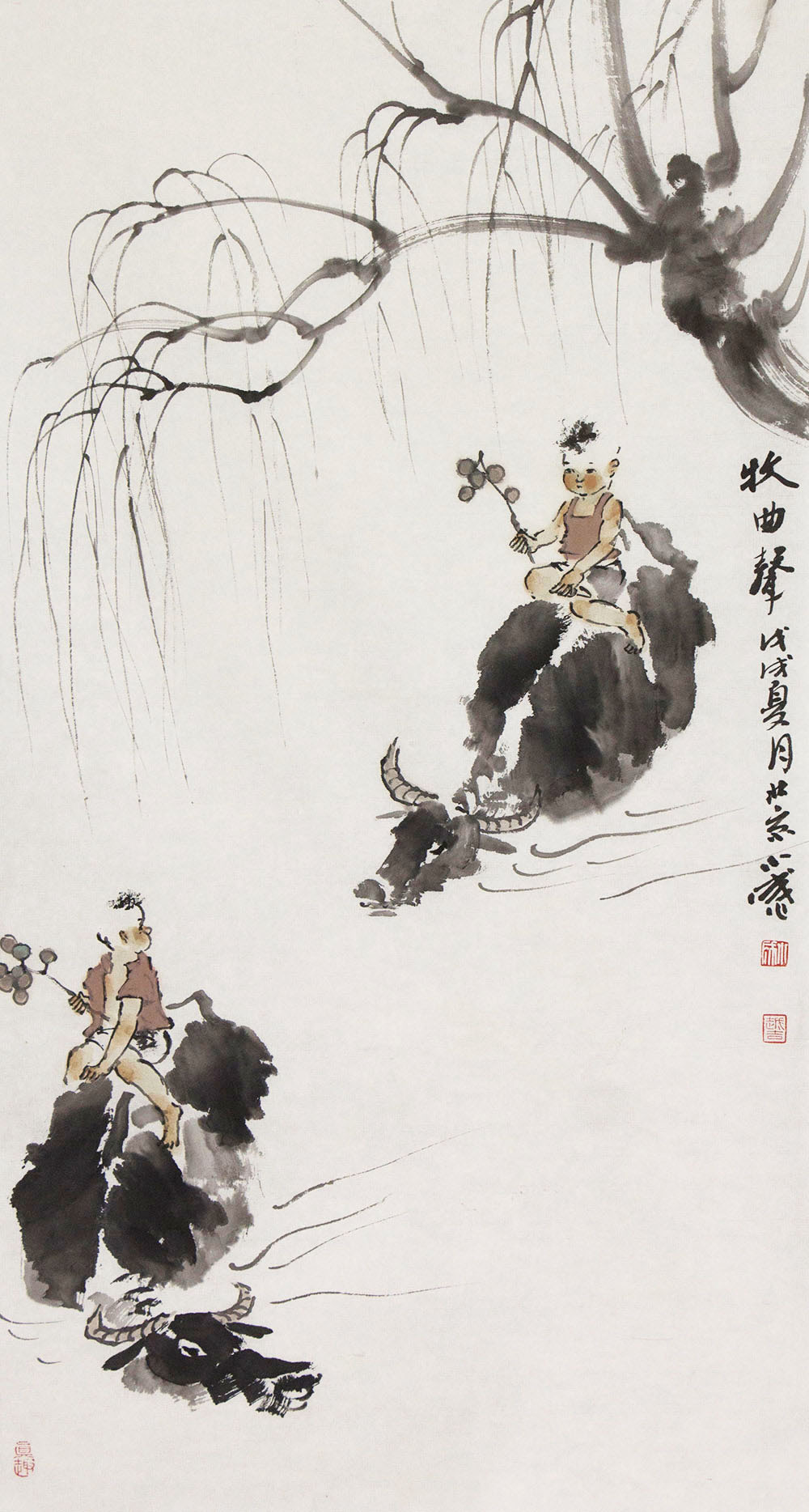 博宝资讯 李小成国画人物作品赏析人物形象动感鲜活具有乡愁情结 李小成 国画人物 艺术 艺品万家 博宝艺术网