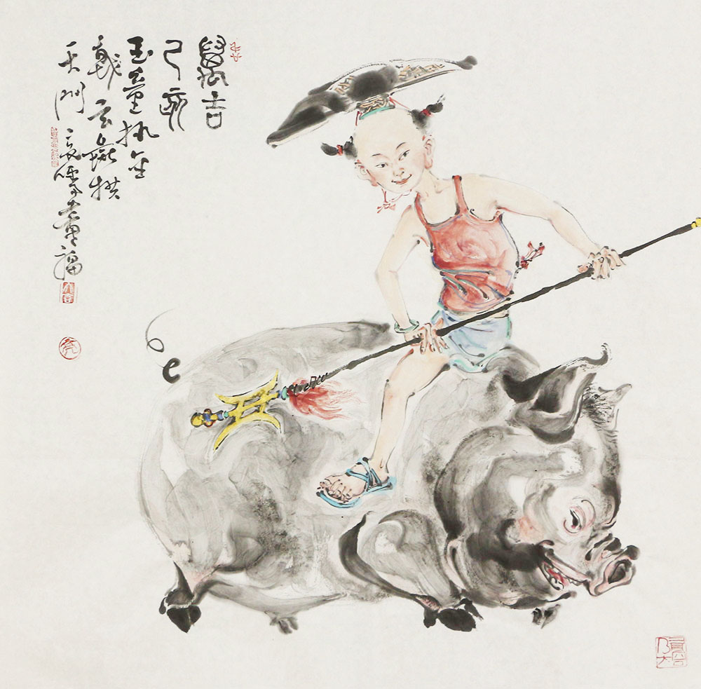 王亮儒人物画作品赏析 古风古意 形象夸张博宝资讯 王亮儒 人物画 博宝艺术网