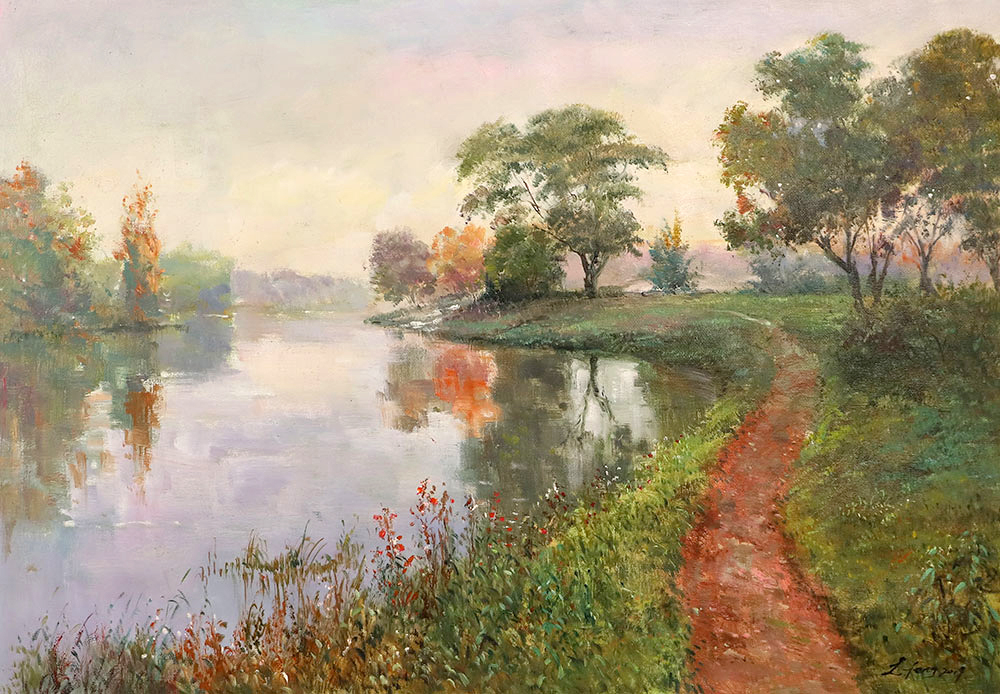 梁峰风景油画作品赏析 青山悠居 诗意田园博宝资讯 梁峰 风景油画