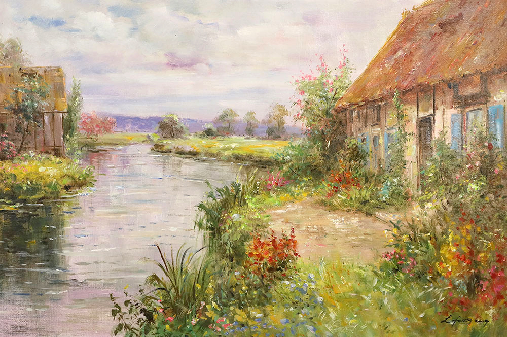 梁峰风景油画作品赏析 青山悠居 诗意田园博宝资讯 梁峰 风景油画